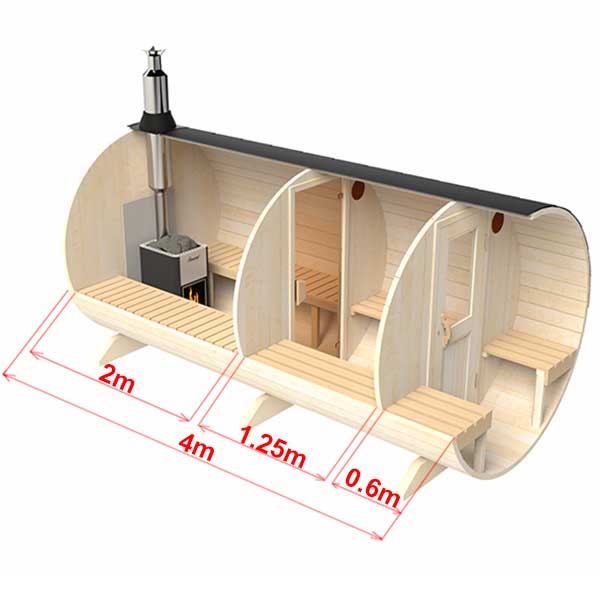 Bastutunna 4m | Bastutunna för 4 personer | med omklädningsrum