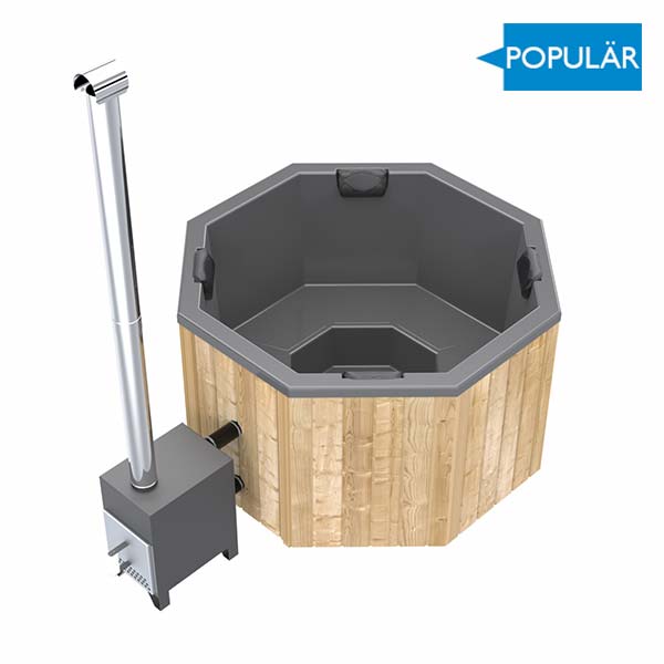 Vedeldad badtunna 1.8х1.8m | Badtunna för 6 personer | med massage