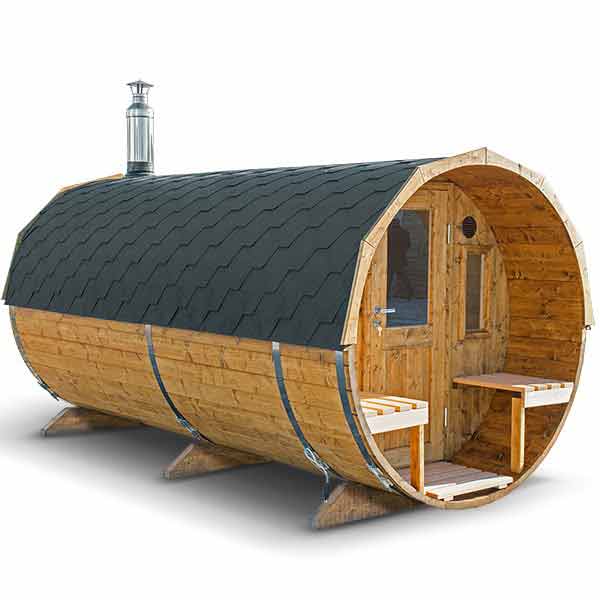 4m bastustuga | Vedeldad bastutunna | Bastu utomhus