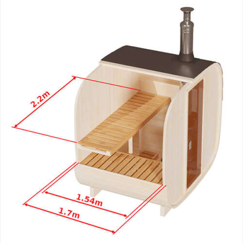 Utomhus Bastun I Rund kub bastu I 1,7m I För 3 Pers